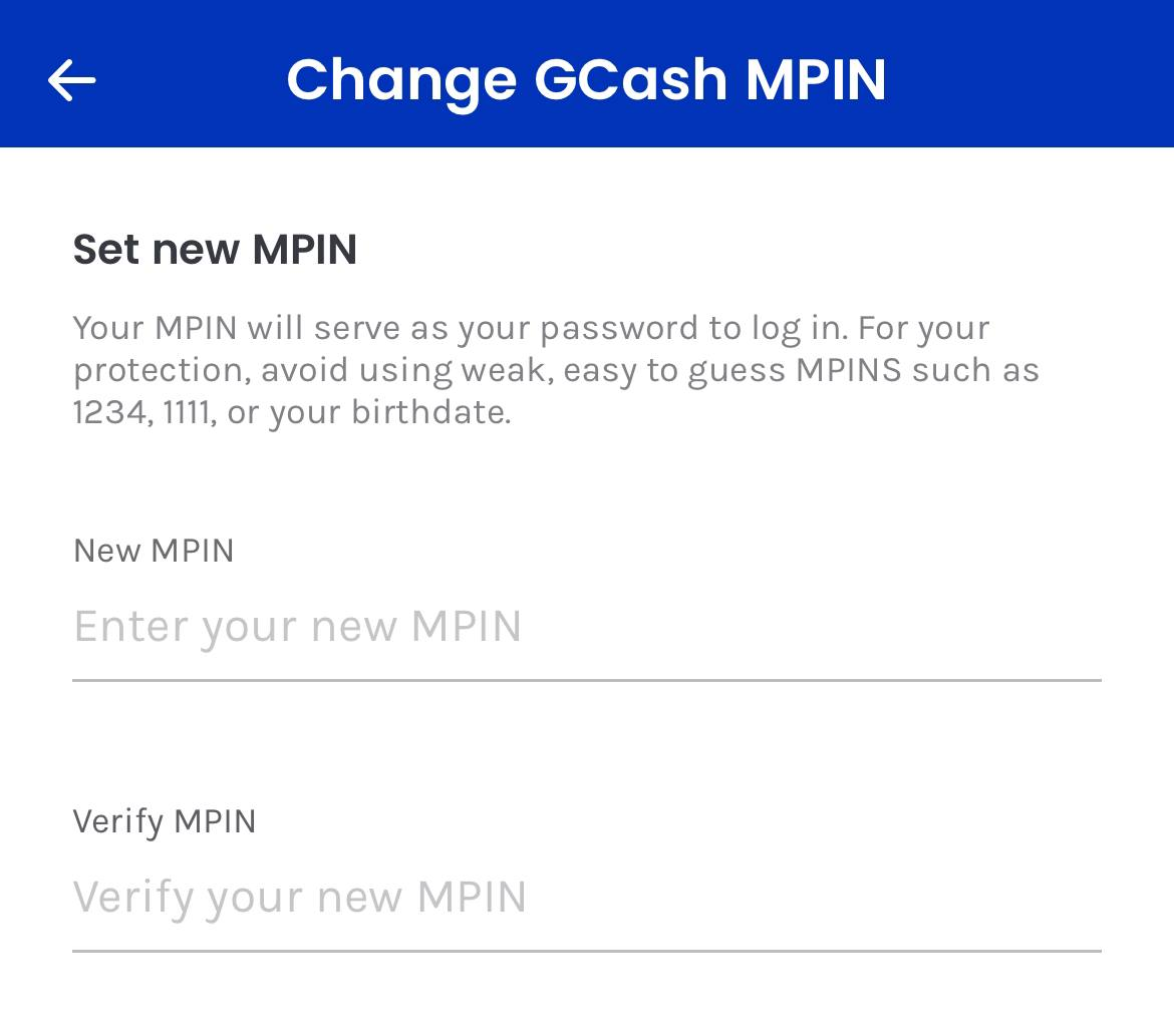I want to change my GCash MPIN – GCash Help Center